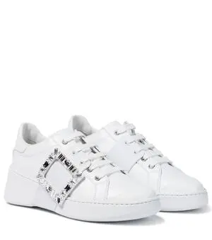 ROGER VIVIER Viv Skate Strass Sneakers - White