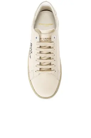 Saint Laurent Embroidered Sneakers - Panna