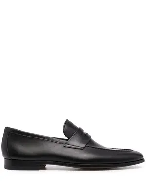 Magnanni Leather Penny Loafers - Black
