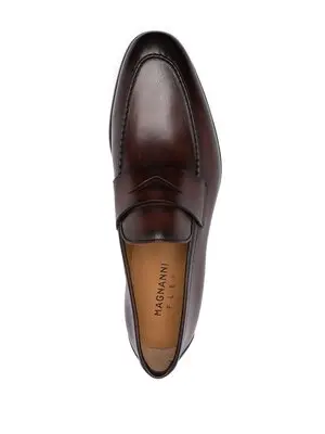 Magnanni Leather Penny Loafers - Brown