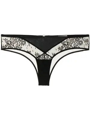 FLEUR DU MAL Embroidered Vegan-leather Hipster Briefs