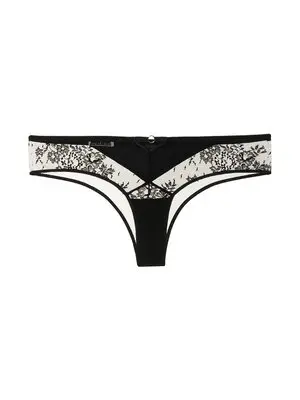 FLEUR DU MAL Embroidered Vegan-leather Hipster Briefs