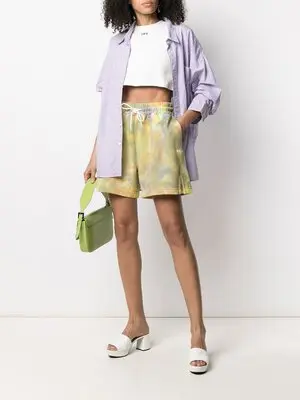 MSGM Tie-dye Track Shorts - Yellow
