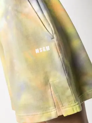 MSGM Tie-dye Track Shorts - Yellow