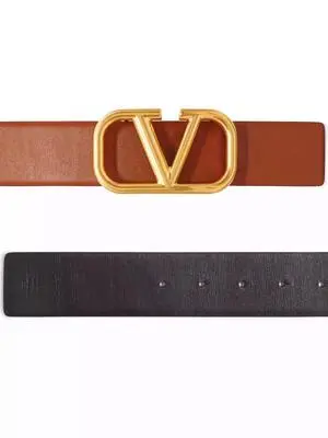 Valentino Garavani Reversible Vlogo Signature Belt In Calfskin 40 Mm - Brown