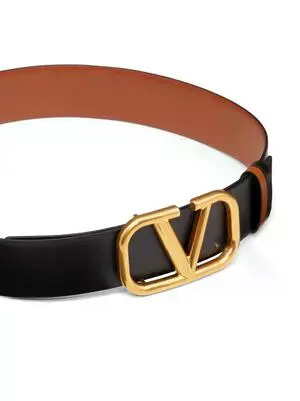 Valentino Garavani Reversible Vlogo Signature Belt In Calfskin 40 Mm - Brown