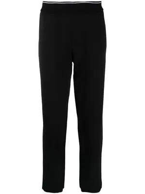 Armani Exchange Ribbed-edge Track Trousers - Black