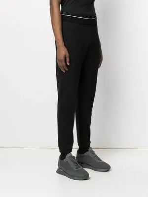 Armani Exchange Ribbed-edge Track Trousers - Black