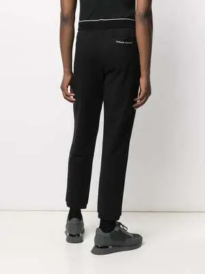 Armani Exchange Ribbed-edge Track Trousers - Black