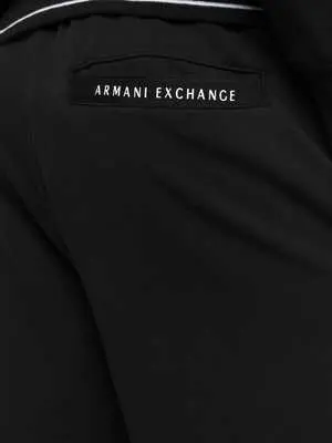 Armani Exchange Ribbed-edge Track Trousers - Black