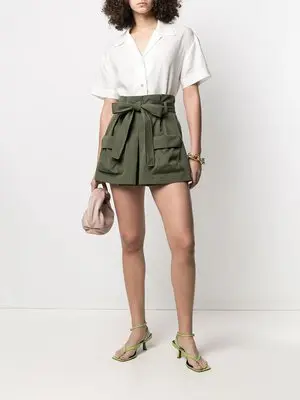 Red Valentino Belted Cargo Shorts - Green