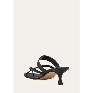 Manolo Blahnik Susa Leather Sandals - Black