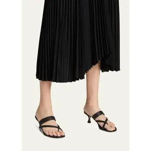 Manolo Blahnik Susa Leather Sandals - Black