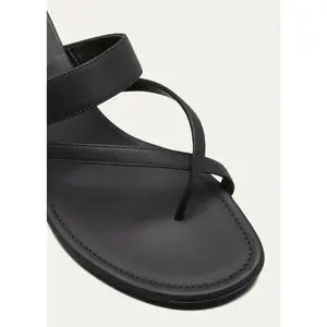 Manolo Blahnik Susa Leather Sandals - Black