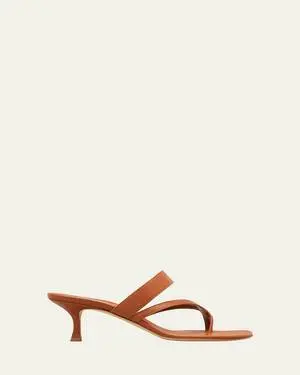 Manolo Blahnik Susa Leather Sandals - Brown