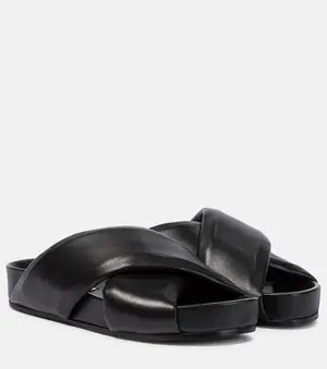 JIL SANDER Quilted Leather Sandals - Black