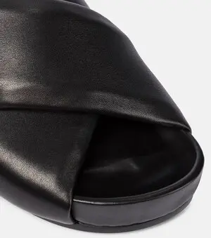 JIL SANDER Quilted Leather Sandals - Black