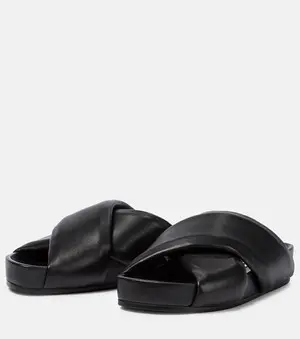 JIL SANDER Quilted Leather Sandals - Black
