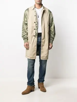 Dsquared2 Contrast-sleeve Single-breasted Coat