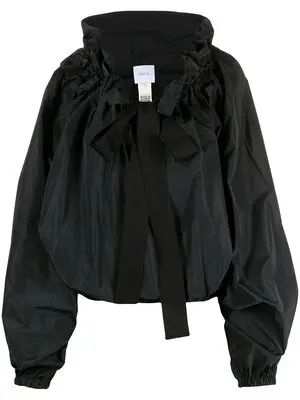PATOU Grosgrain Puff-sleeve Blouse - Black