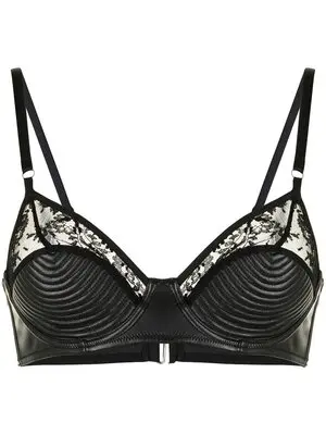 Fleur Du Mal Bebe Vegan-leather Bra - Black