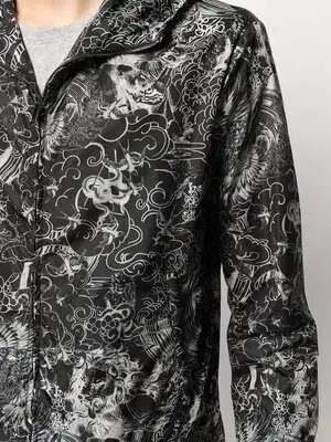 Emporio Armani Abstract-print Hooded Jacket