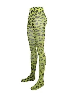 Philipp Plein Leopard Print Tights - Green