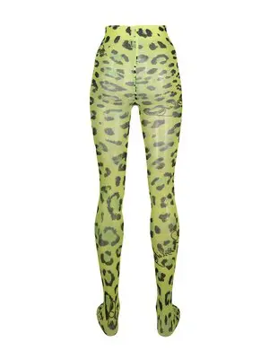 Philipp Plein Leopard Print Tights - Green