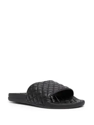 Apl Quilted Leather Slides - Black