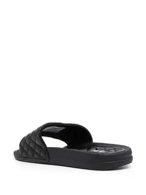 Apl Quilted Leather Slides - Black