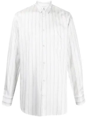 Comme Des Garçons Striped Long-sleeve Shirt - White