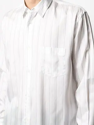 Comme Des Garçons Striped Long-sleeve Shirt - White