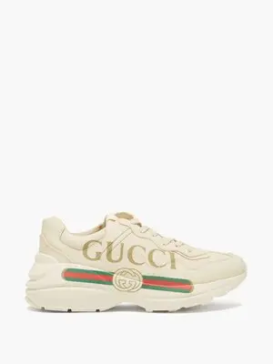 Gucci Gucci - Rhyton Logo-print Leather Trainers - Womens - White Multi - 34.5 EU/IT - White Multi