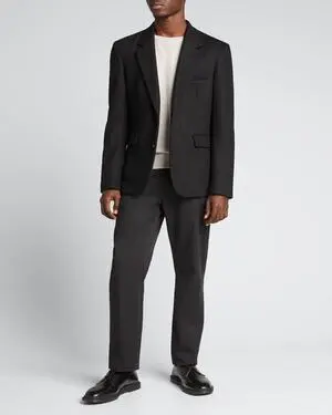 THE ROW Men's Slater Cashmere-Blend Sport Jacket - Black/black