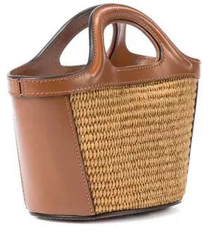 Marni Tropical Summer Micro Raffia Tote - Brown