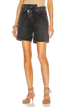 AGOLDE Criss Cross Short In Black