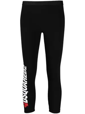 Dsquared2 Logo-print Cropped Leggings - Black