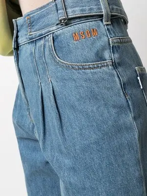 MSGM Straight-leg Jeans With Pleat Detailing