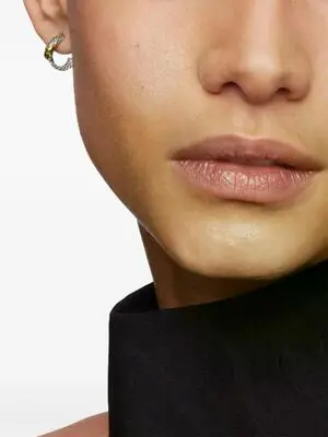 David Yurman 18kt Yellow And Sterling Silver Petite X Hoop Earrings - Gold