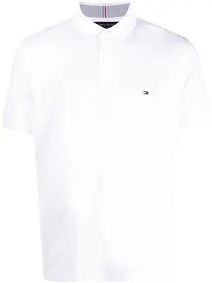 Tommy Hilfiger Logo-patch Polo Shirt - White