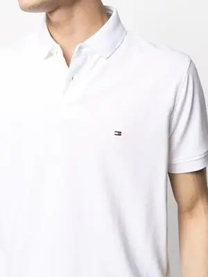 Tommy Hilfiger Logo-patch Polo Shirt - White