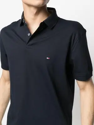 Tommy Hilfiger Logo-patch Polon Shirt - Blue
