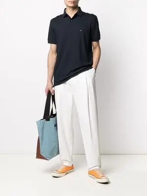 Tommy Hilfiger Logo-patch Polon Shirt - Blue