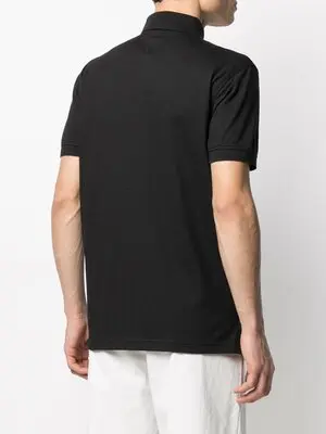 Tommy Hilfiger Logo-patch Short-sleeved Polo Shirt - Black