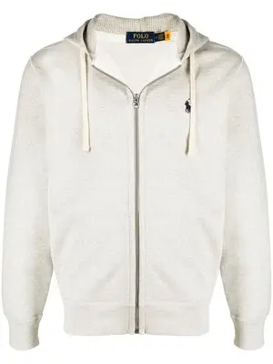 Polo Ralph Lauren Polo Pony Embroidery Zip-up Hoodie - Grey