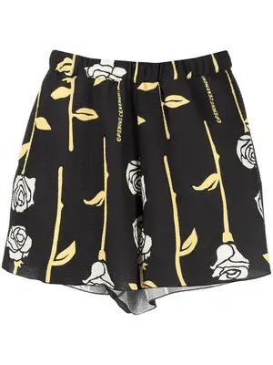 Opening Ceremony Rose-print Elasticated Shorts