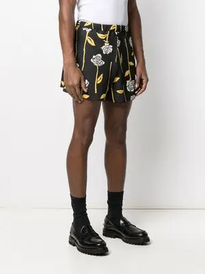 Opening Ceremony Rose-print Elasticated Shorts