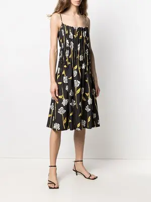 Opening Ceremony Rose-print Pleated Dress