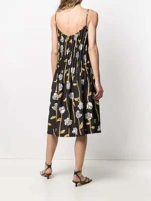 Opening Ceremony Rose-print Pleated Dress