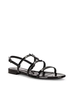 Saint Laurent Cassandra Flat Sandal - Nero
